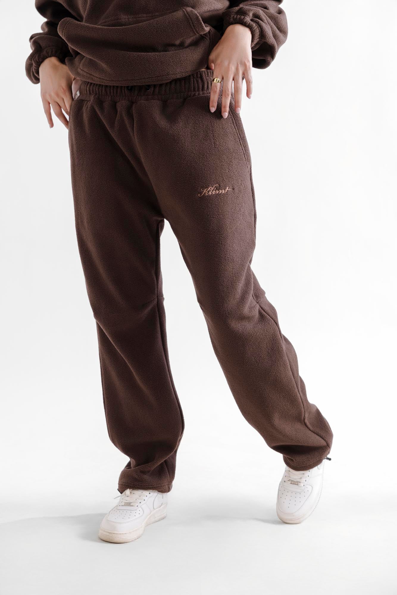 Straight Fit Fleece Tracks - Brown