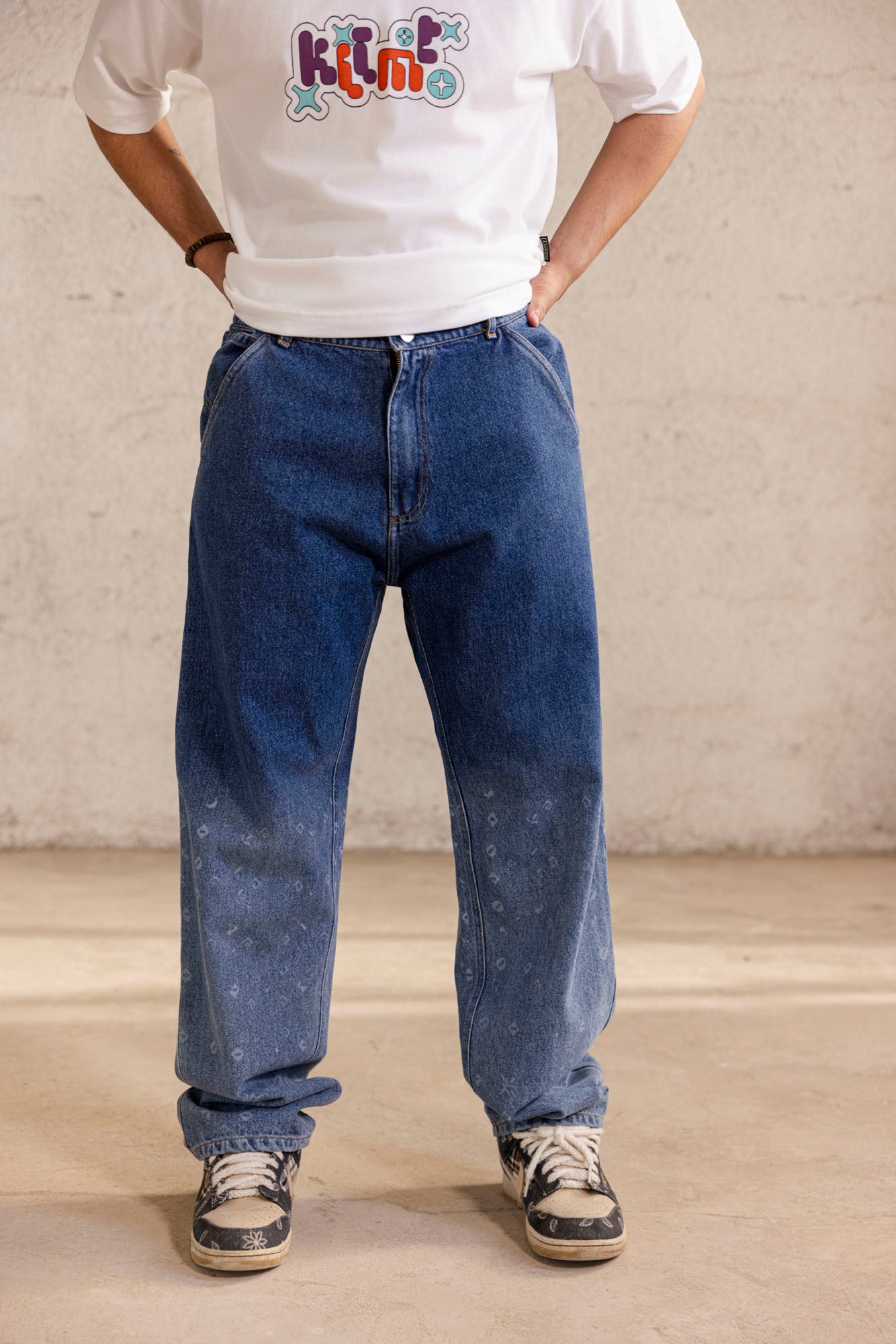 Faded Symbols Denim Jeans